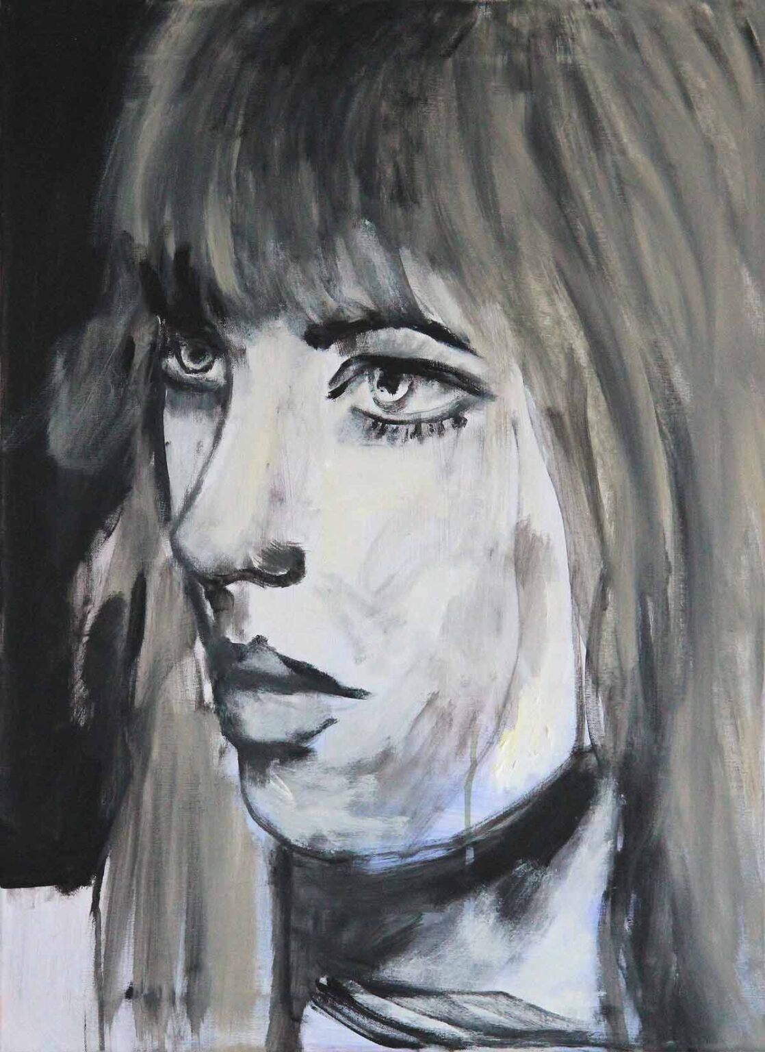 Gemälde schwarz weiß | Modernes Acrylbild kaufen